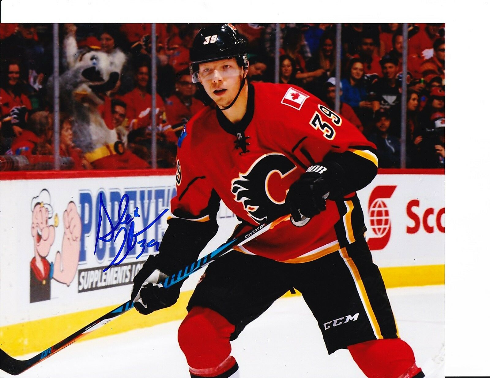 CALGARY FLAMES ALEX CHIASSON SIGNED RED JERSEY 8X10 Collectible ...