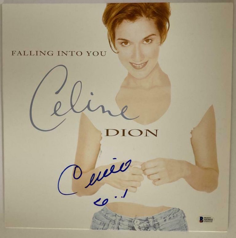 CELINE DION SIGNED FALLING INTO YOU ALBUM VINYL LP AUTHENTIC AUTOGRAPH ...