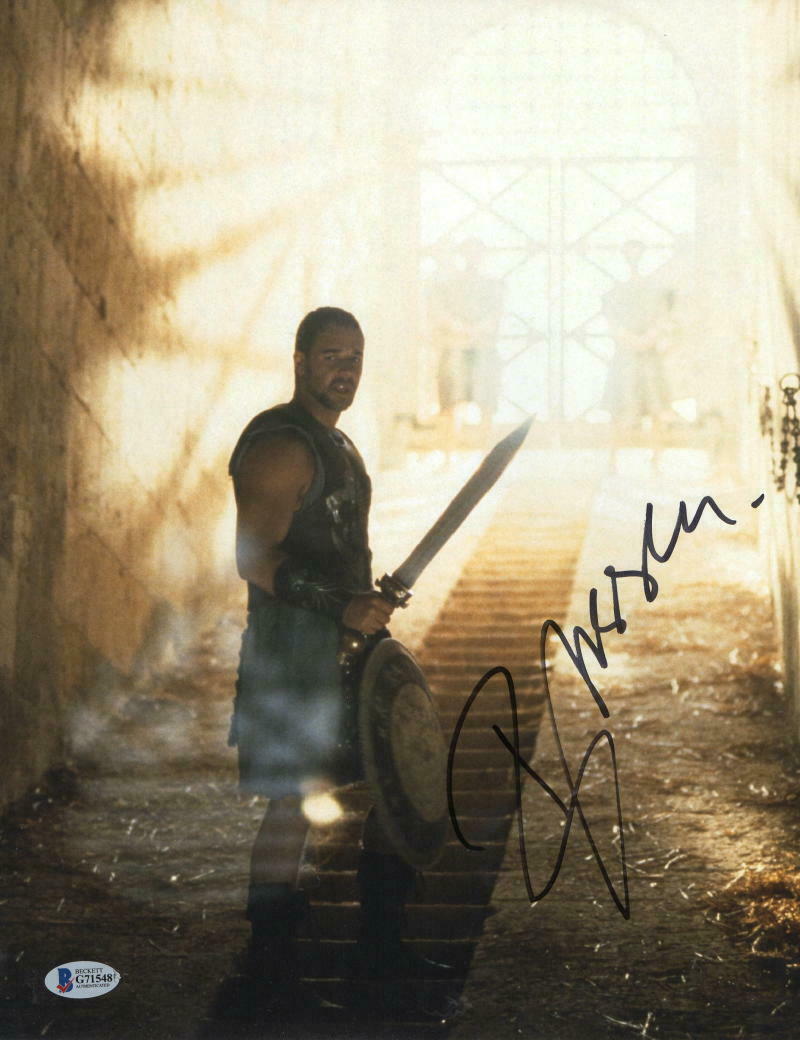 RUSSELL CROWE SIGNED 11X14 PHOTO GLADIATOR AUTHENTIC AUTOGRAPH BECKETT ...
