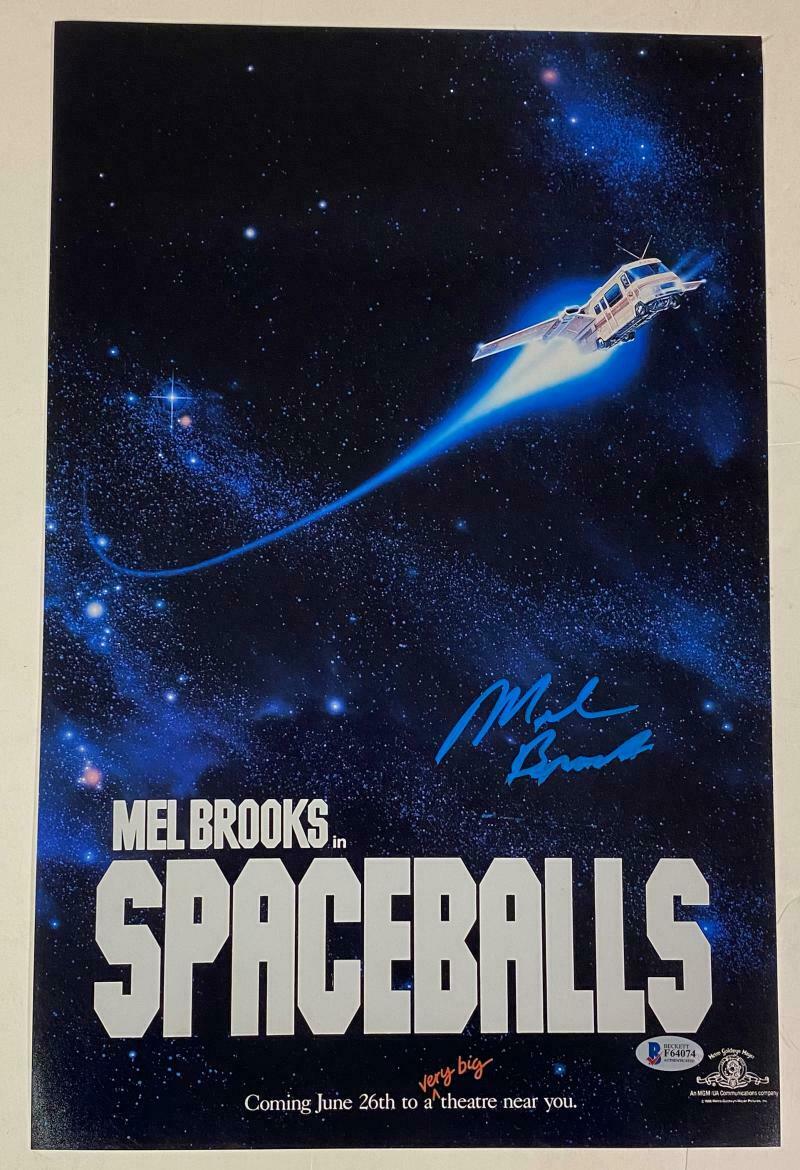 MEL BROOKS SIGNED 11X17 PHOTO SPACEBALLS POSTER AUTOGRAPH BECKETT COA A ...