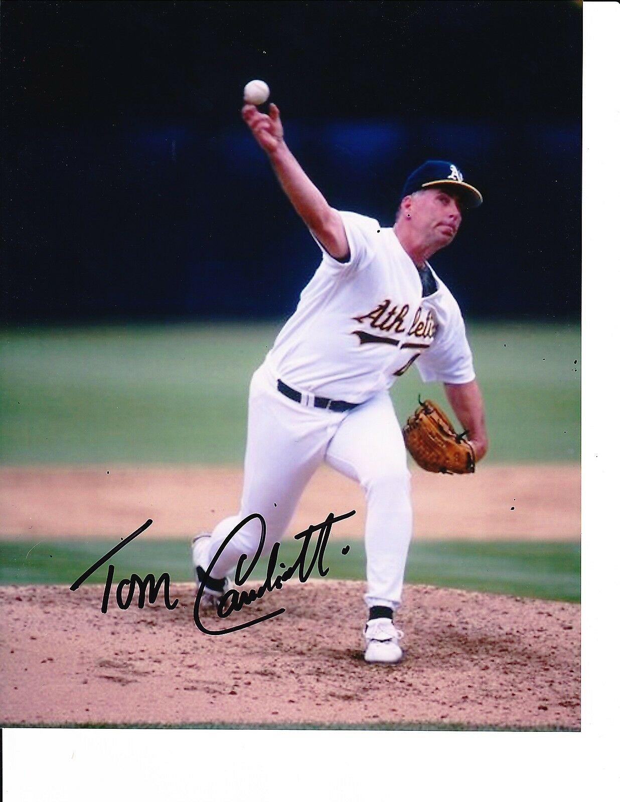 OAKLAND A'S TOM CANDIOTTI SIGNED PITCHING 8X10 Collectible Memorabilia ...