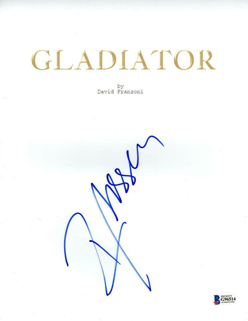 RUSSELL CROWE SIGNED GLADIATOR FULL SCRIPT AUTHENTIC AUTOGRAPH BECKETT ...