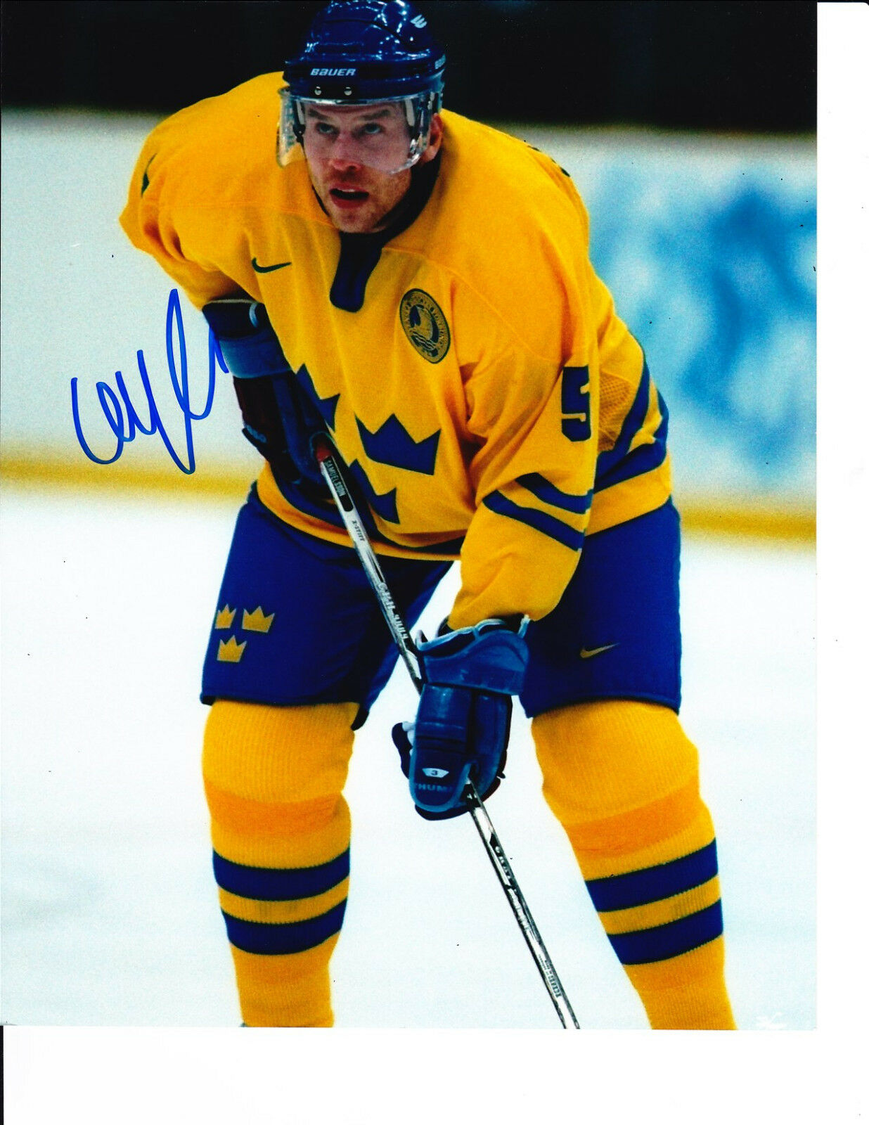 PITTSBURGH PENGUINS ULF SAMUELSSON SIGNED TEAM SWEDEN 8X10 Collectible ...