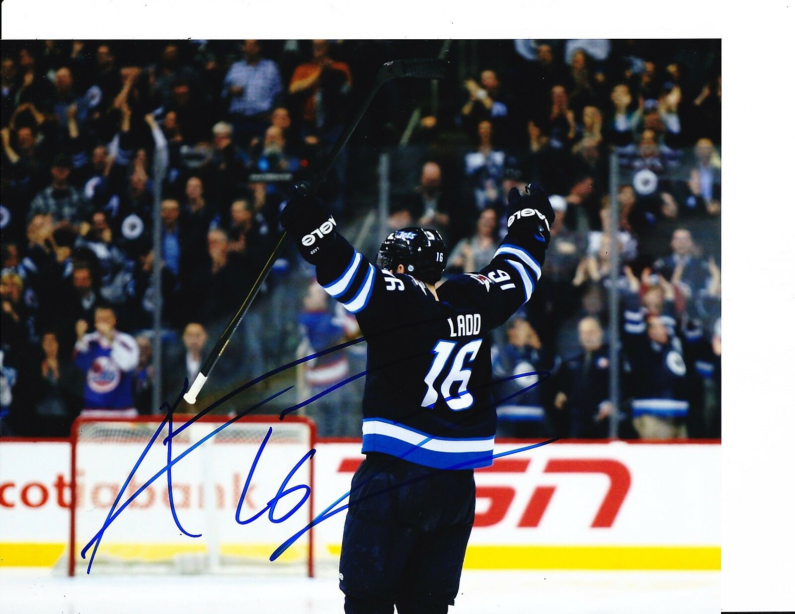 WINNIPEG JETS ANDREW LADD SIGNED CELEBRATION 8X10 Collectible ...