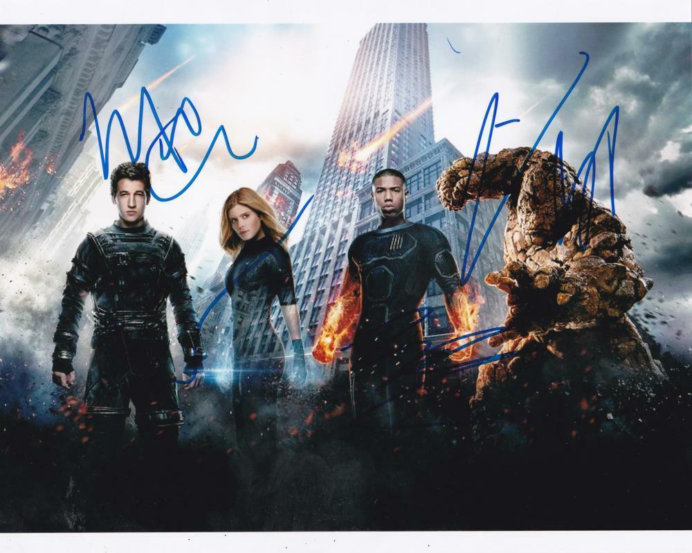 FANTASTIC FOUR CAST SIGNED 8X10 PHOTO MICHAEL B JORDAN KATE MARA TELLER ...