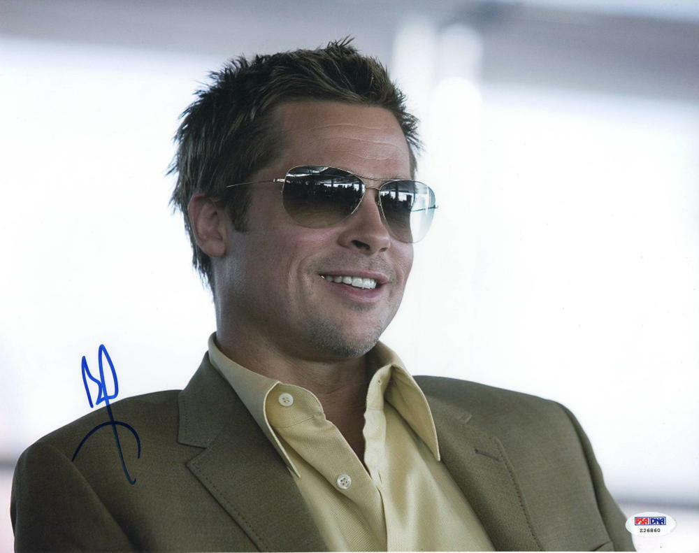 BRAD PITT SIGNED 11X14 PHOTO OCEANS ELEVEN AUTHENTIC AUTOGRAPH PSA COA ...