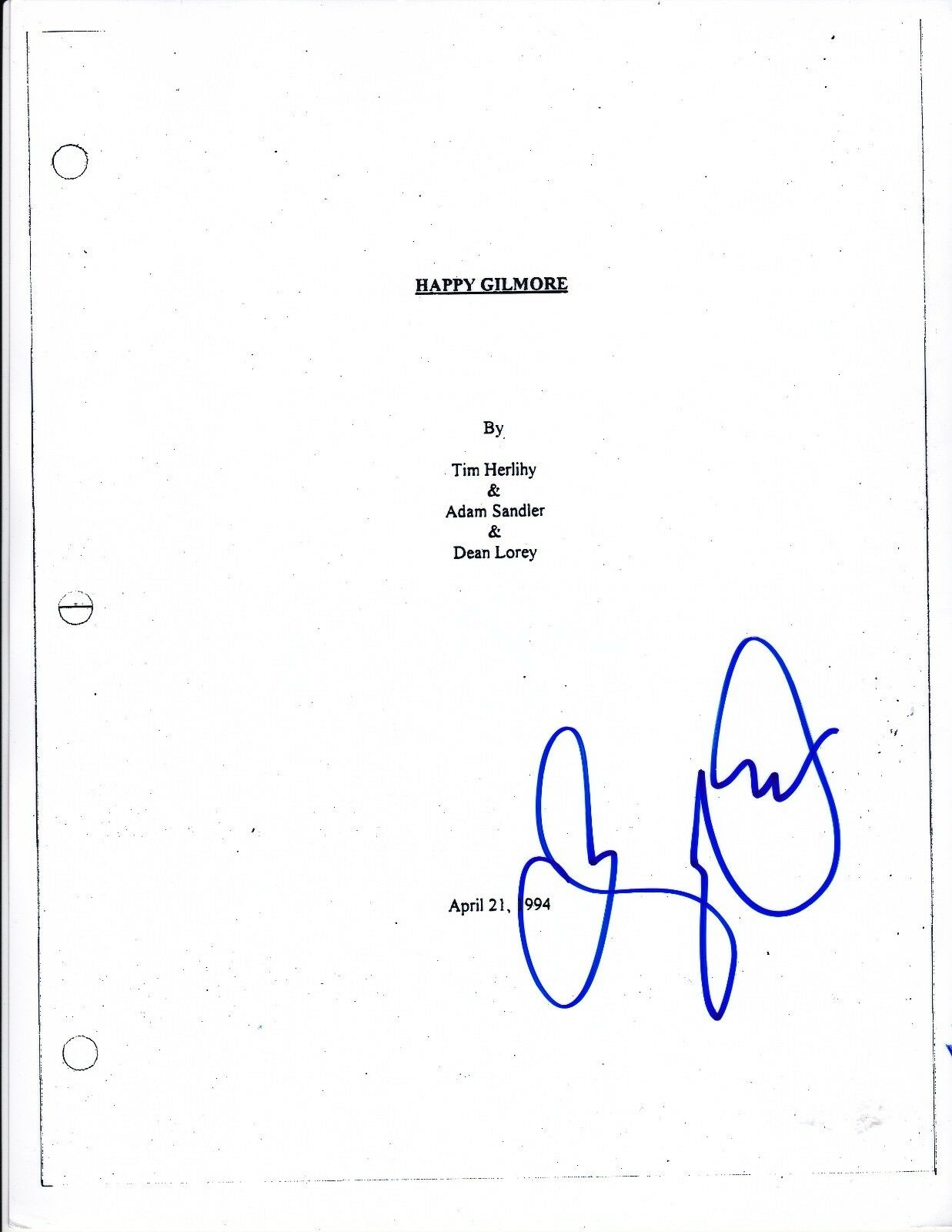 ADAM SANDLER SIGNED HAPPY GILMORE FULL 105 PAGE SCRIPT AUTHENTIC ...