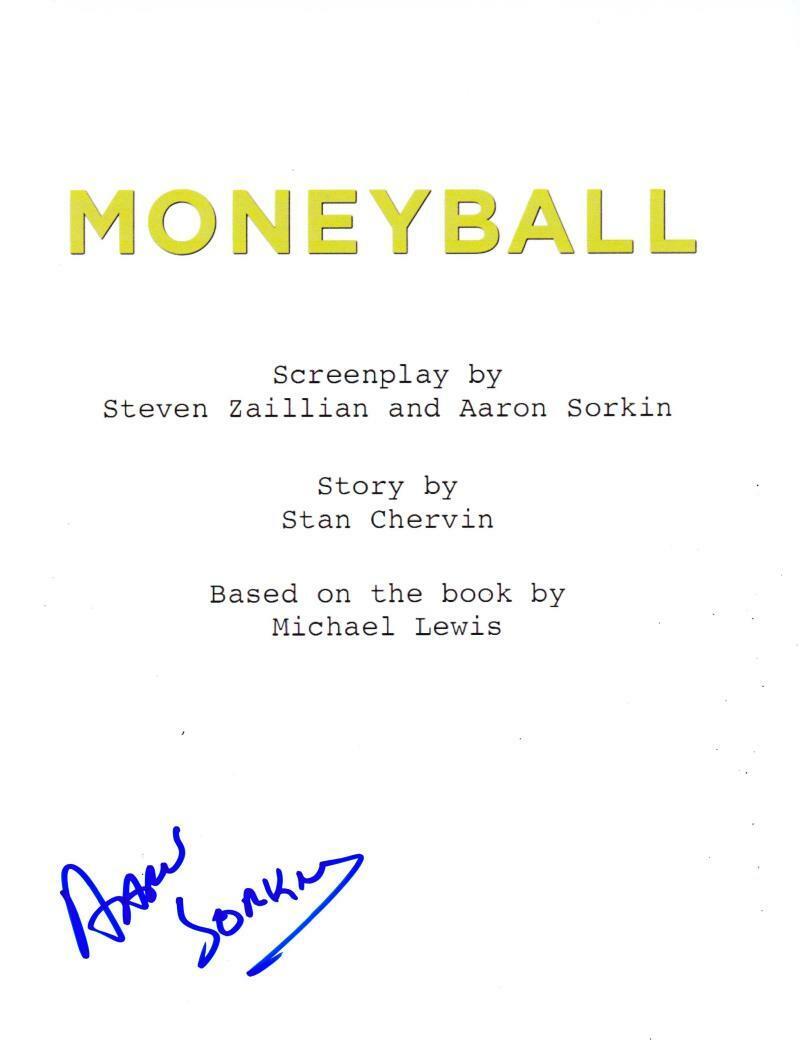 AARON SORKIN SIGNED MONEYBALL FULL SCRIPT AUTHENTIC AUTOGRAPH COA ...