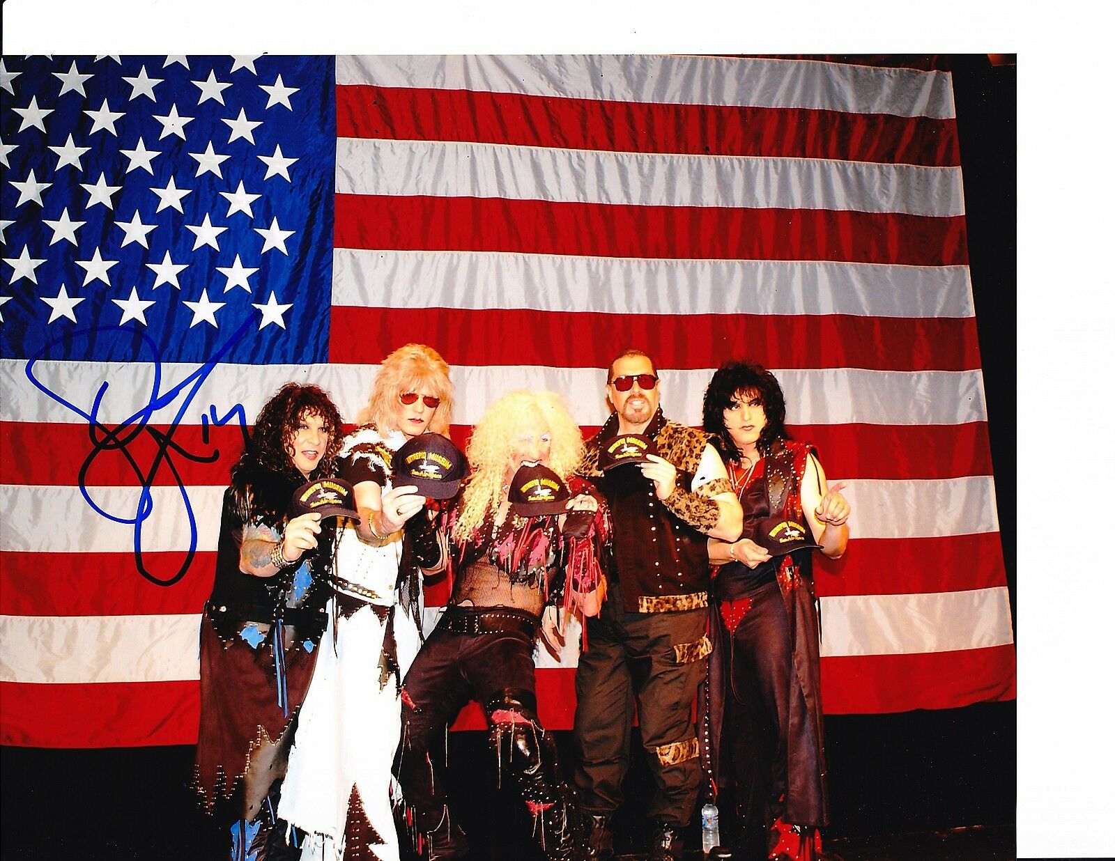 TWISTED SISTER DEE SNIDER SIGNED AMERICAN FLAG 8X10 Collectible ...