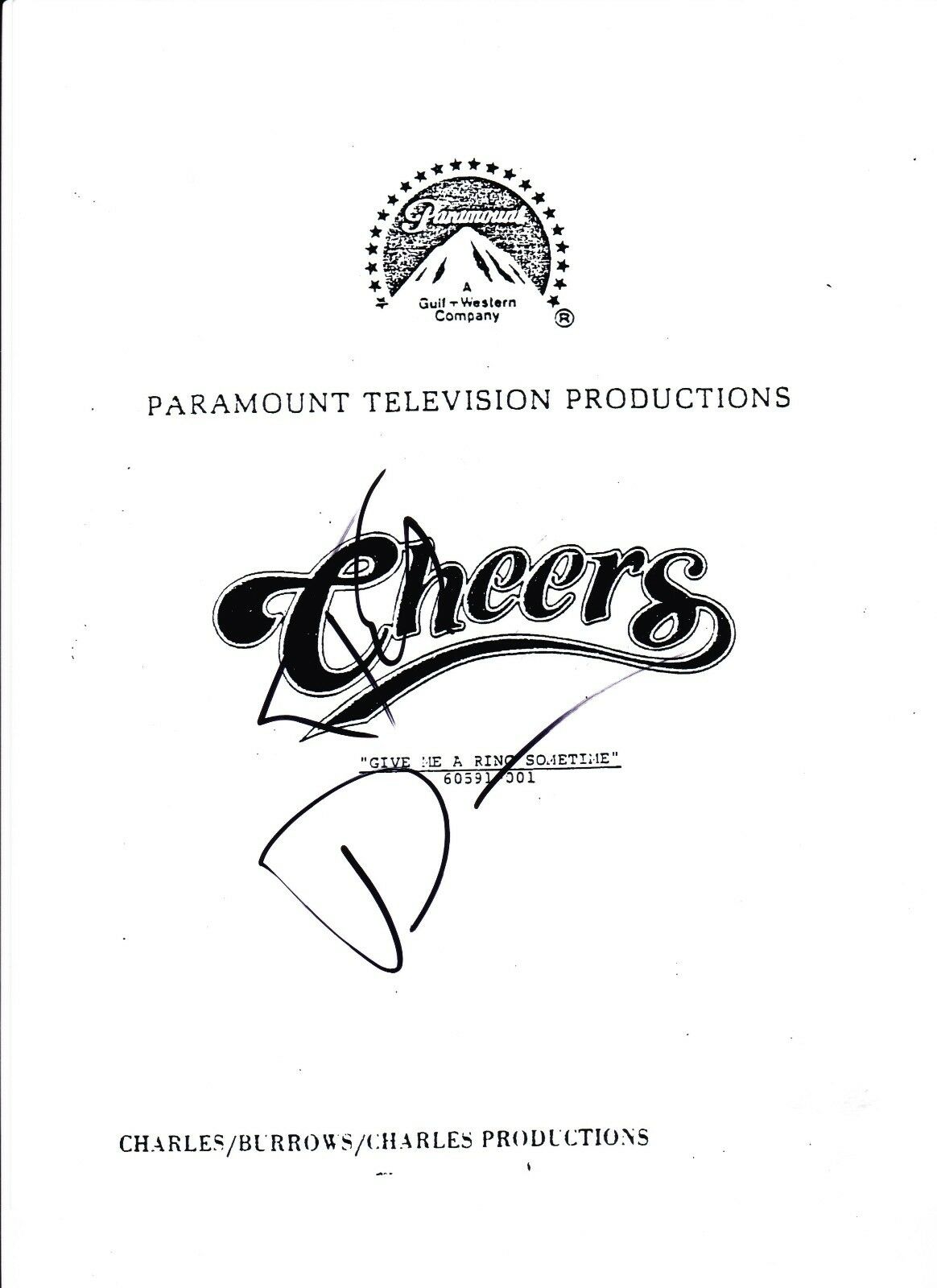 TED DANSON SIGNED AUTOGRAPHED CHEERS FULL 49 PAGE PILOT EPISODE SCRIPT ...