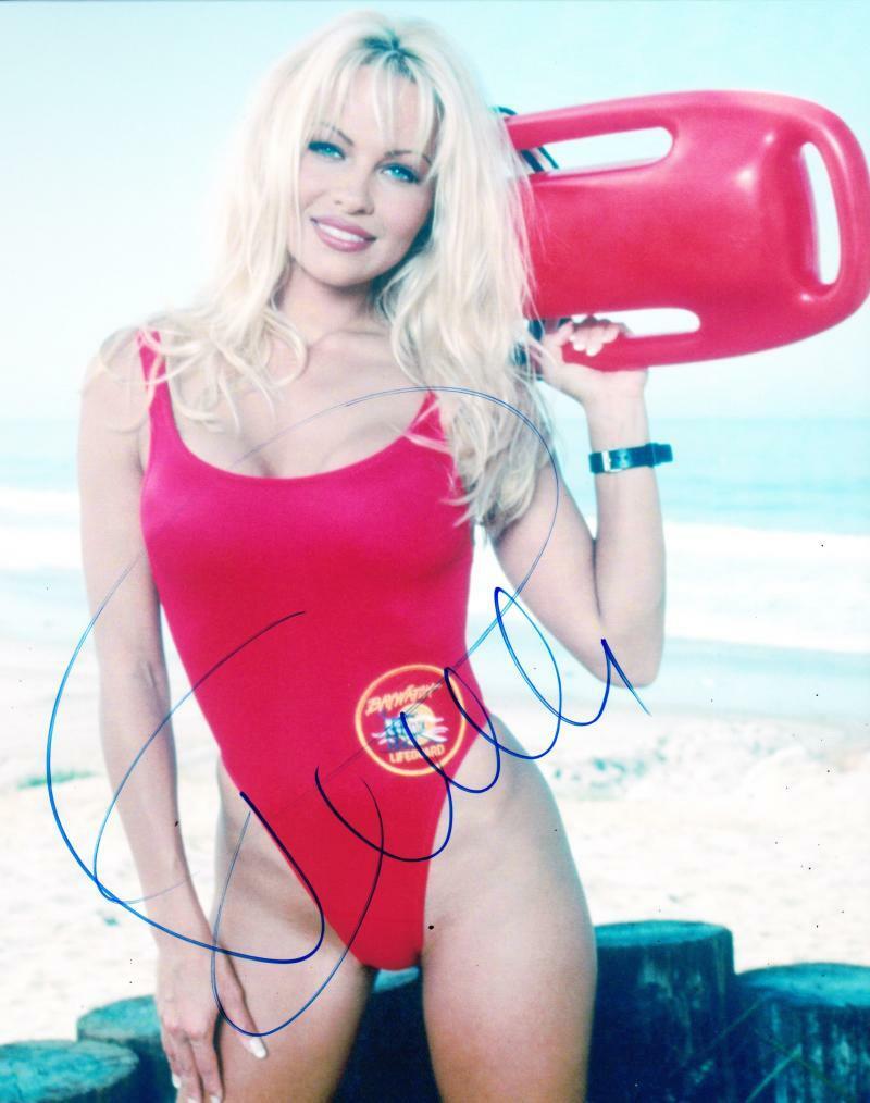 HOT SEXY PAMELA ANDERSON SIGNED 8X10 PHOTO AUTOGRAPH BAYWATCH CLASSIC COA Collectible ...