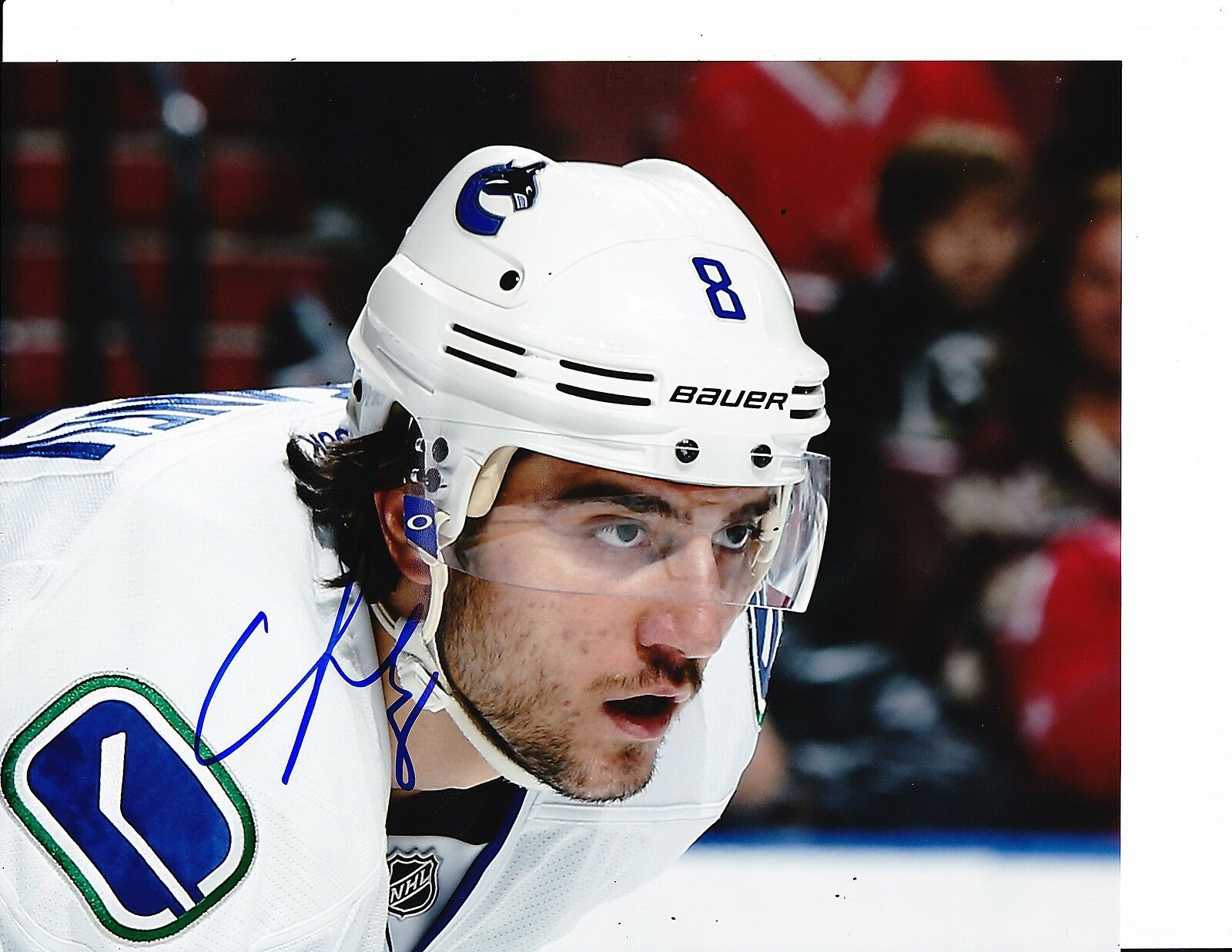 VANCOUVER CANUCKS CHRISTOPHER TANEV SIGNED FACE OFF 8X10 Collectible ...