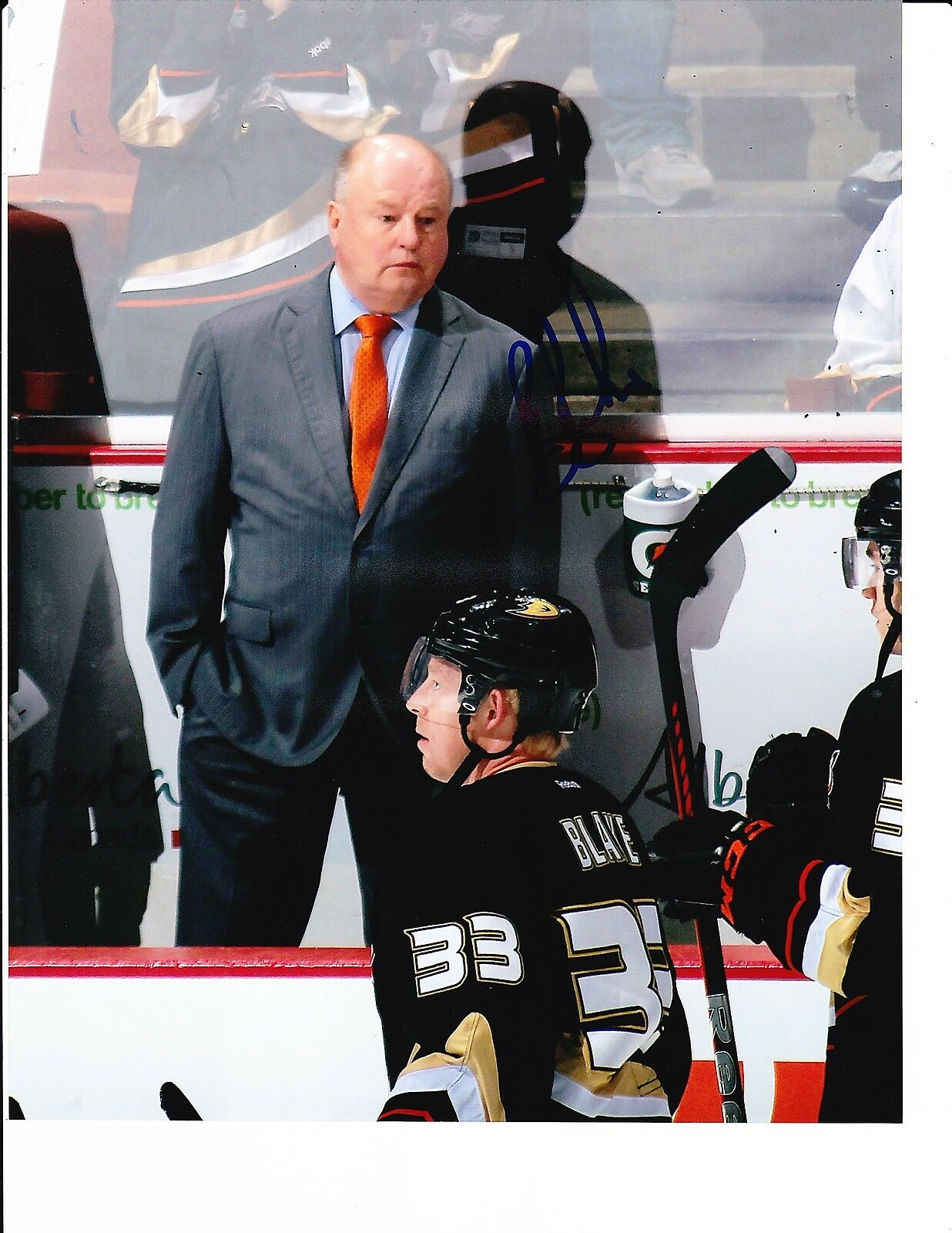 ANAHEIM DUCKS BRUCE BOUDREAU SIGNED BEHIND BENCH 8X10 Collectible ...