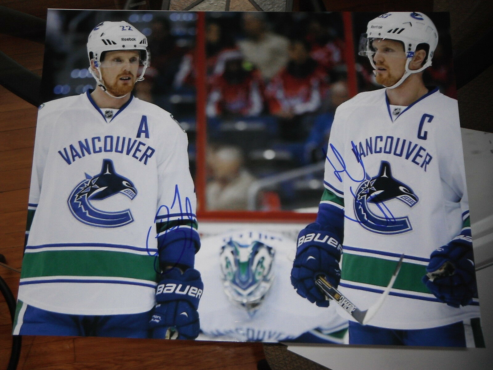 VANCOUVER CANUCKS DANIEL AND HENRIK SEDIN SIGNED TEAM USA 11X14 ...