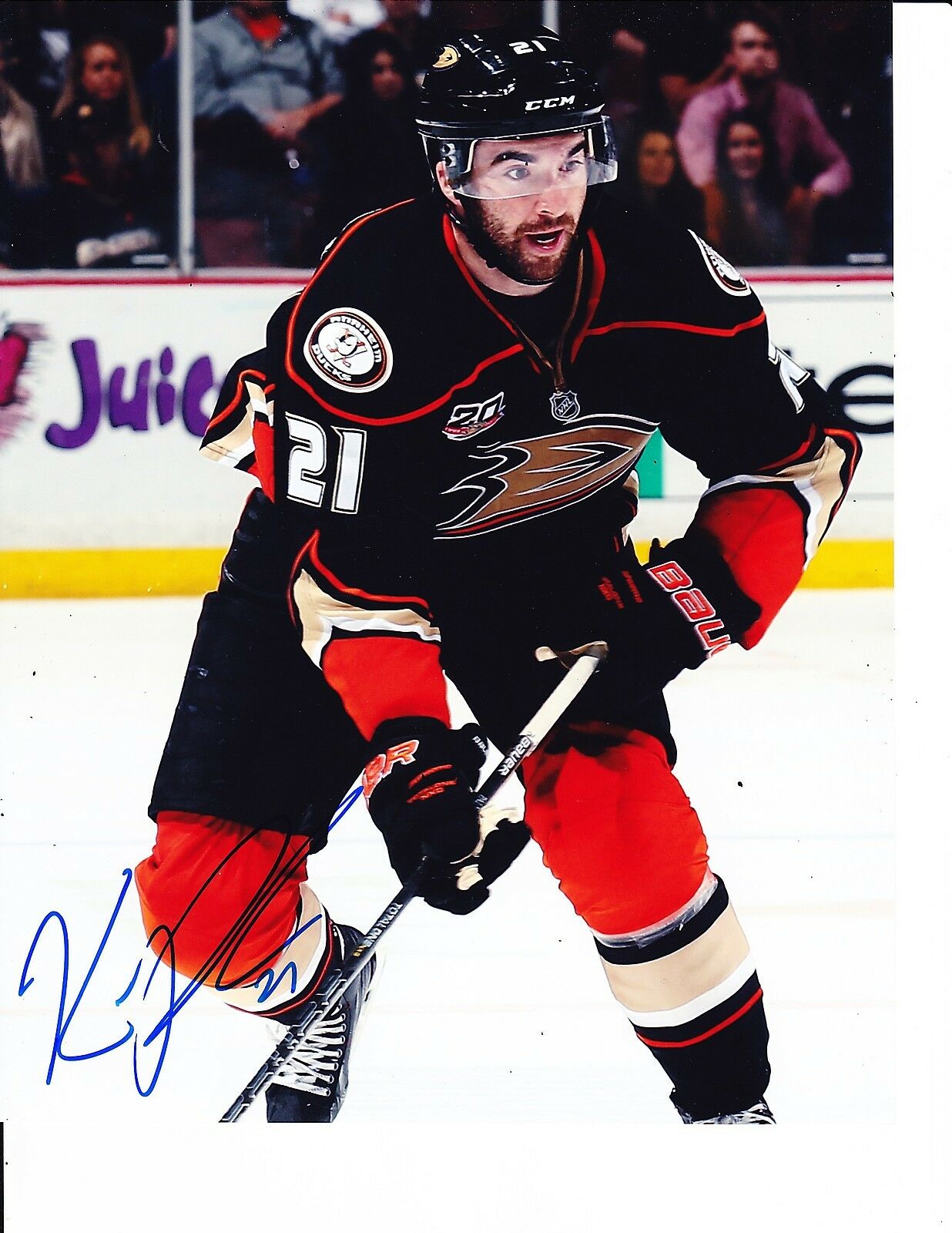 ANAHEIM DUCKS KYLE PALMIERI SIGNED CLOSE UP 8X10 Collectible ...