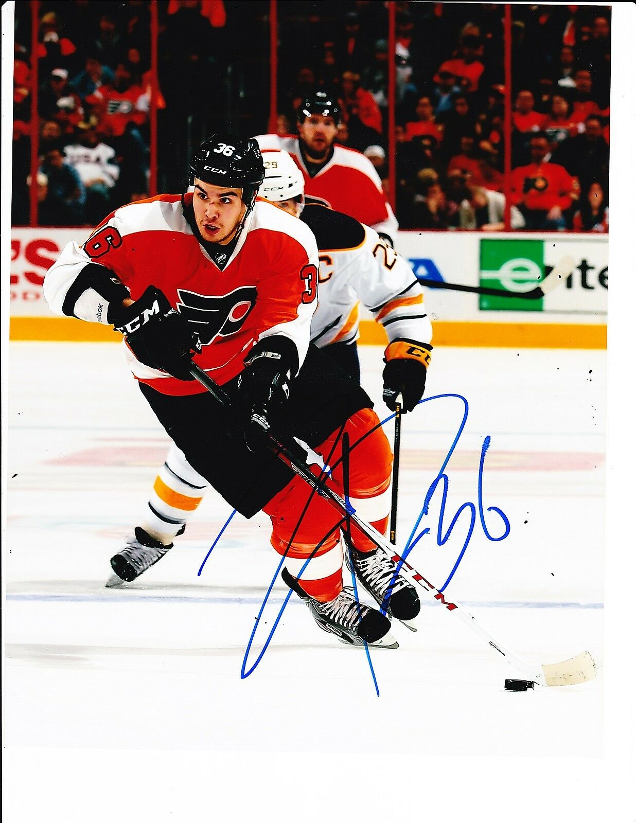 PHILADELPHIA FLYERS ZAC RINALDO SIGNED STICK HANDLING 8X10 Collectible ...