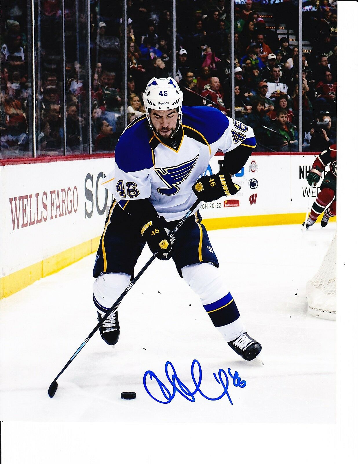 ST. LOUIS BLUES ROMAN POLAK SIGNED BEHIND NET 8X10 Collectible ...