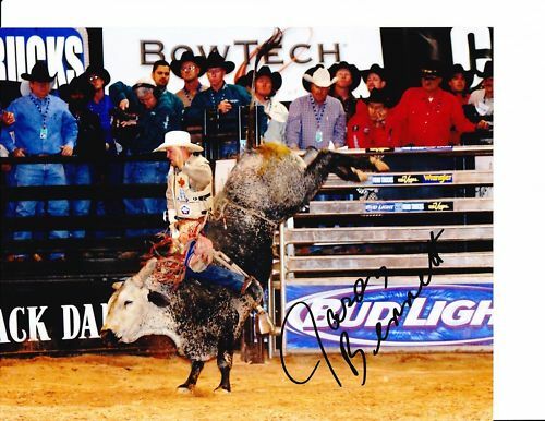 PBR PRO BULLRIDER JASON BENNETT SIGNED BUCKING BUL 8X10 Collectible ...