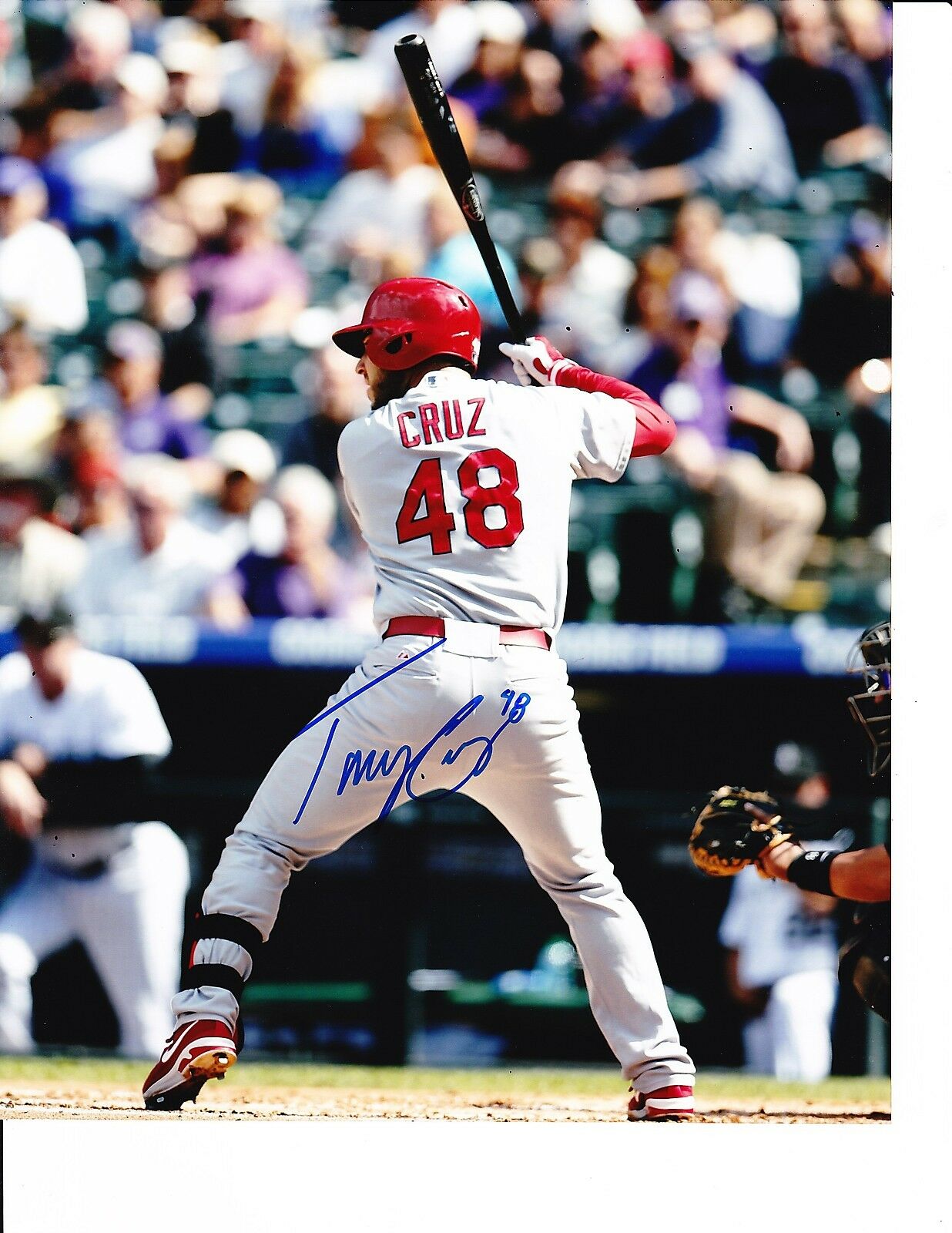 ST. LOUIS CARDINALS TONY CRUZ SIGNED BATTING 8X10 Collectible ...