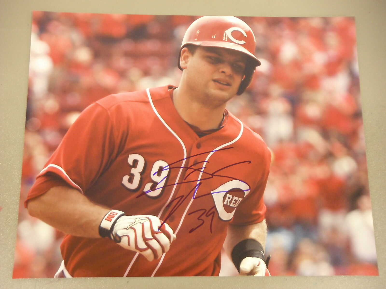 CINCINNATI REDS DEVIN MESORACO SIGNED HOMERUN TROT 11X14 Collectible ...