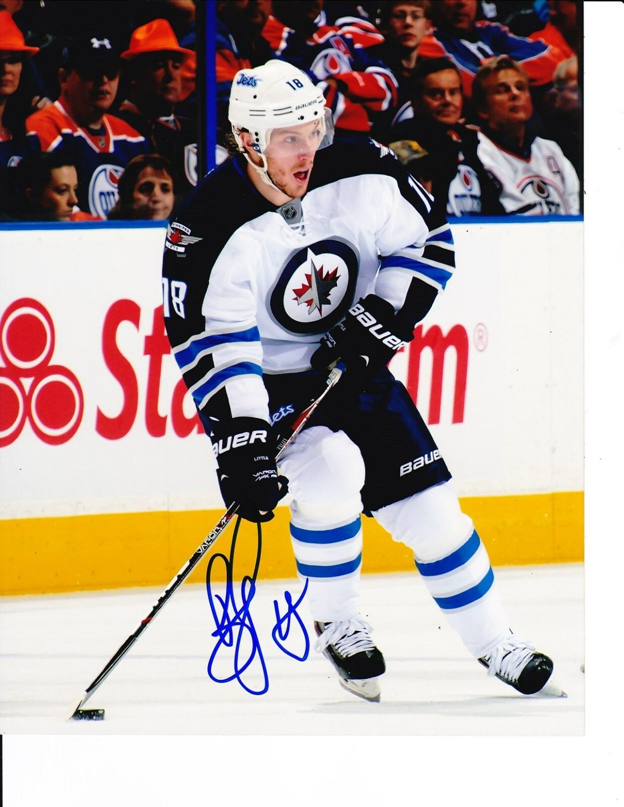 WINNIPEG JETS BRYAN LITTLE SIGNED MAKING PASS 8X10 Collectible ...