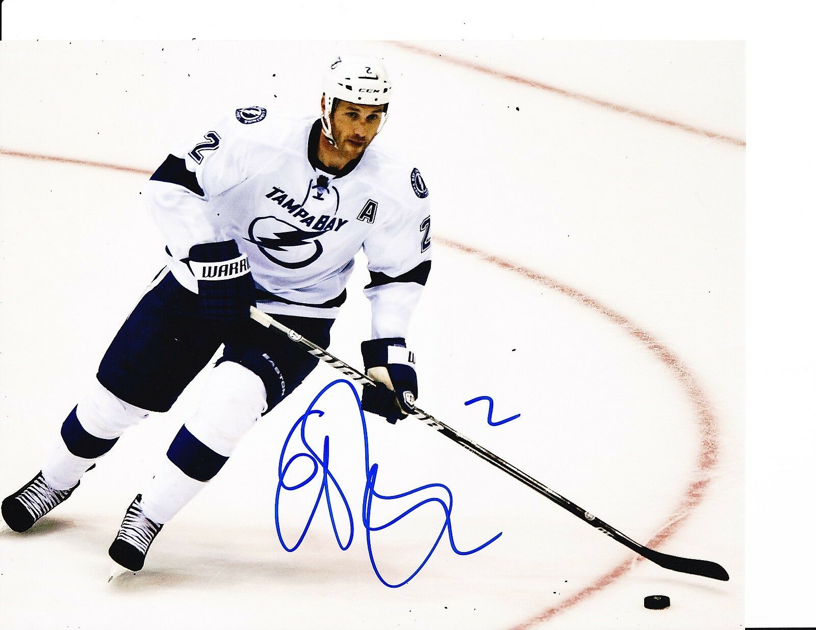 TAMPA BAY LIGHTNING ERIC BREWER SIGNED WHITE JERSEY 8X10 Collectible ...