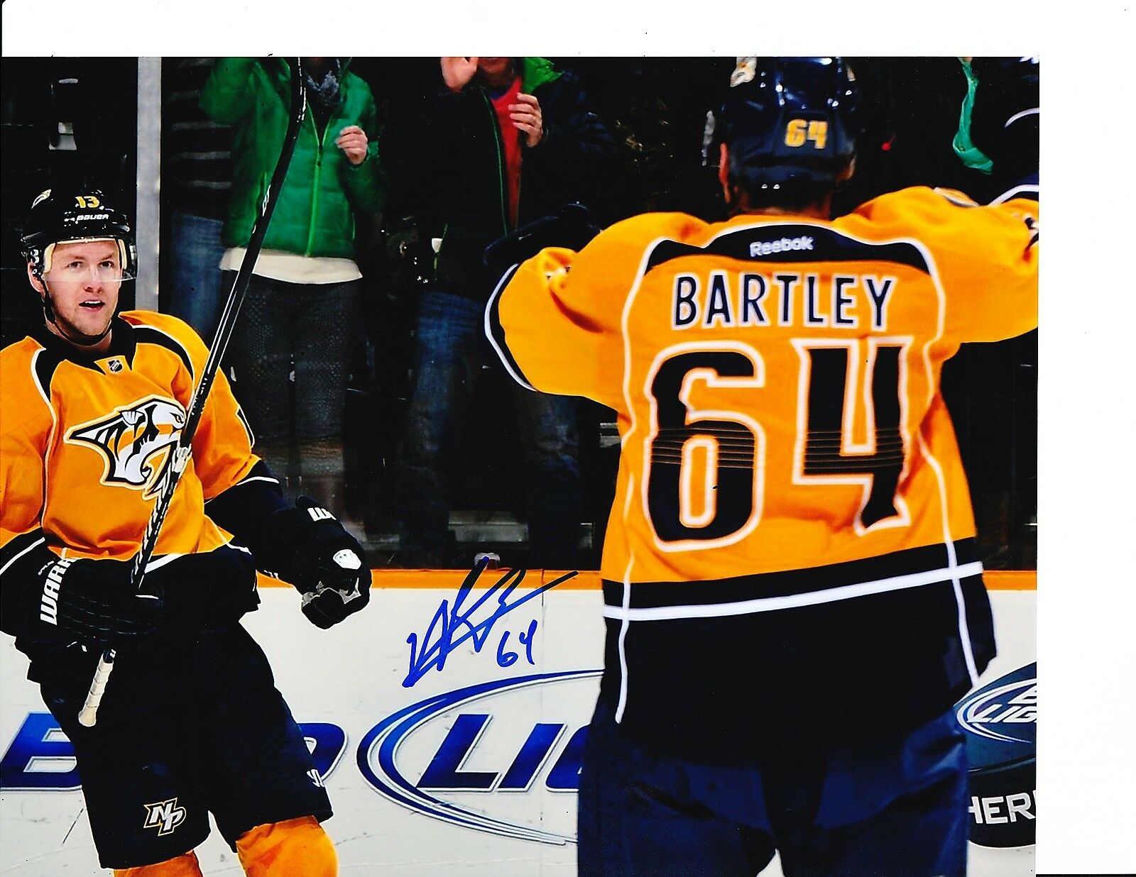 NASHVILLE PREDATORS VICTOR BARTLEY SIGNED CELEBRATION 8X10 Collectible ...