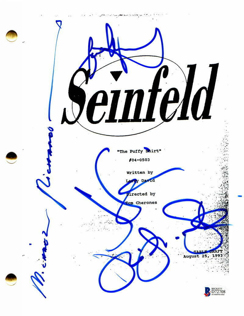 SEINFELD FULL CAST (X4) SIGNED AUTOGRAPH - PUFFY SHIRT FULL EPISODE ...
