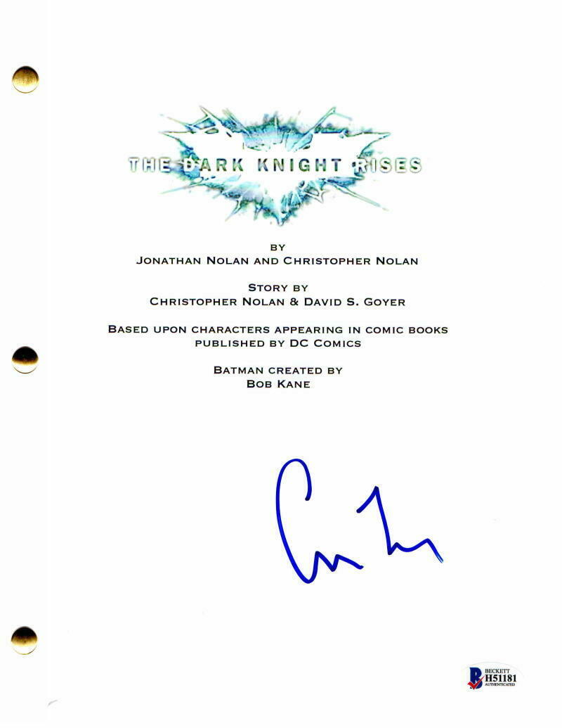 CHRISTOPHER NOLAN SIGNED AUTOGRAPH - THE DARK KNIGHT RISES MOVIE SCRIPT ...