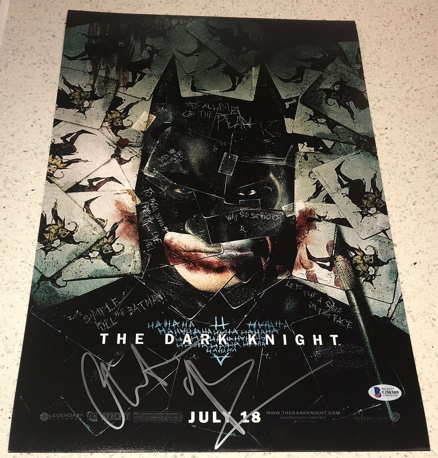 CHRISTIAN BALE SIGNED AUTOGRAPH DARK KNIGHT BATMAN POSTER 12x18 PHOTO ...