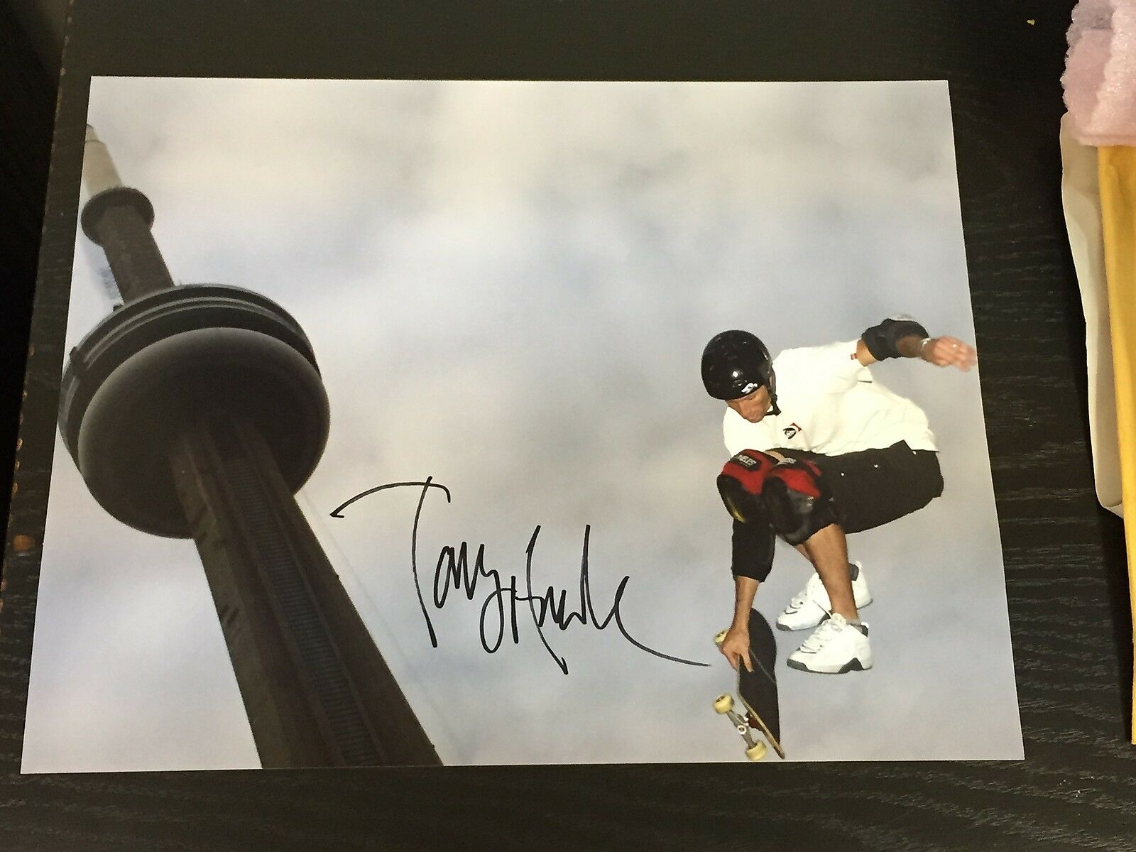 TONY HAWK SIGNED AUTOGRAPH BIG AIR TRICK LEGENDARY SKATEBOARD 11x14 ...