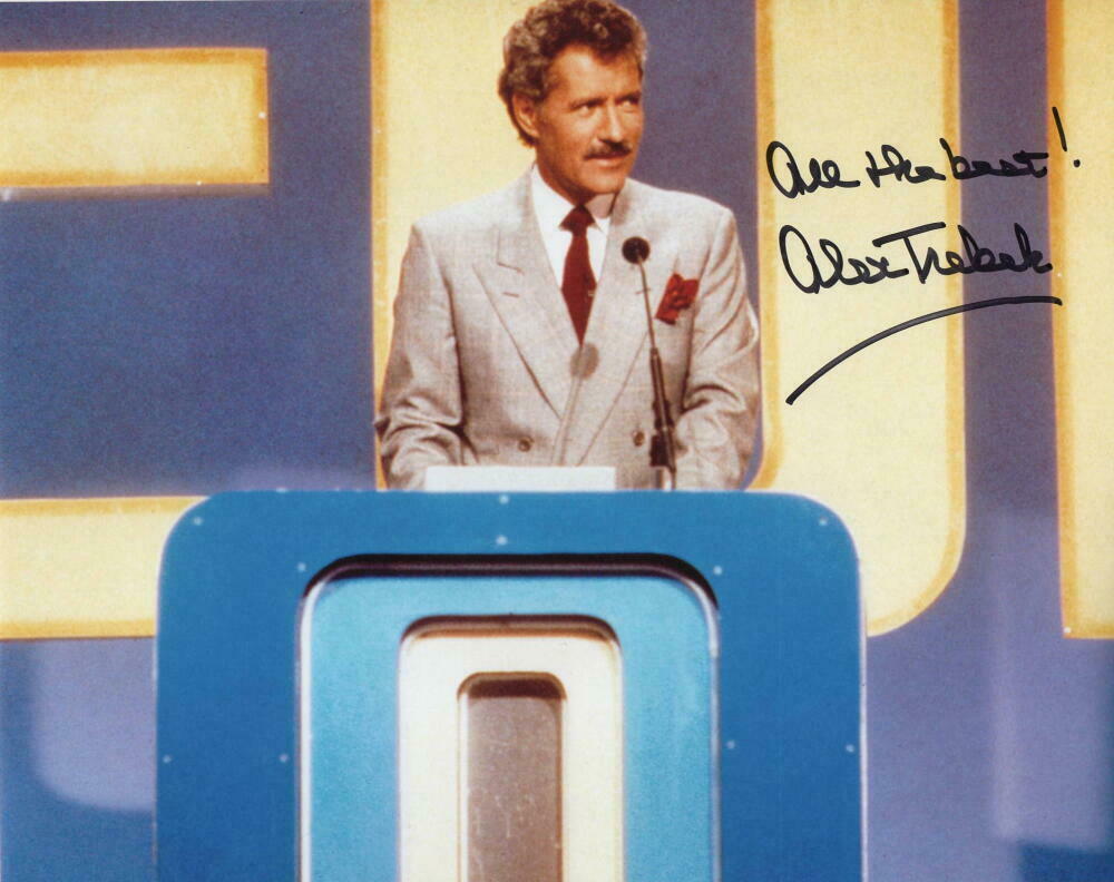 ALEX TREBEK SIGNED AUTOGRAPH 8X10 PHOTO - RARE IMAGE OF LEGENDARY ...