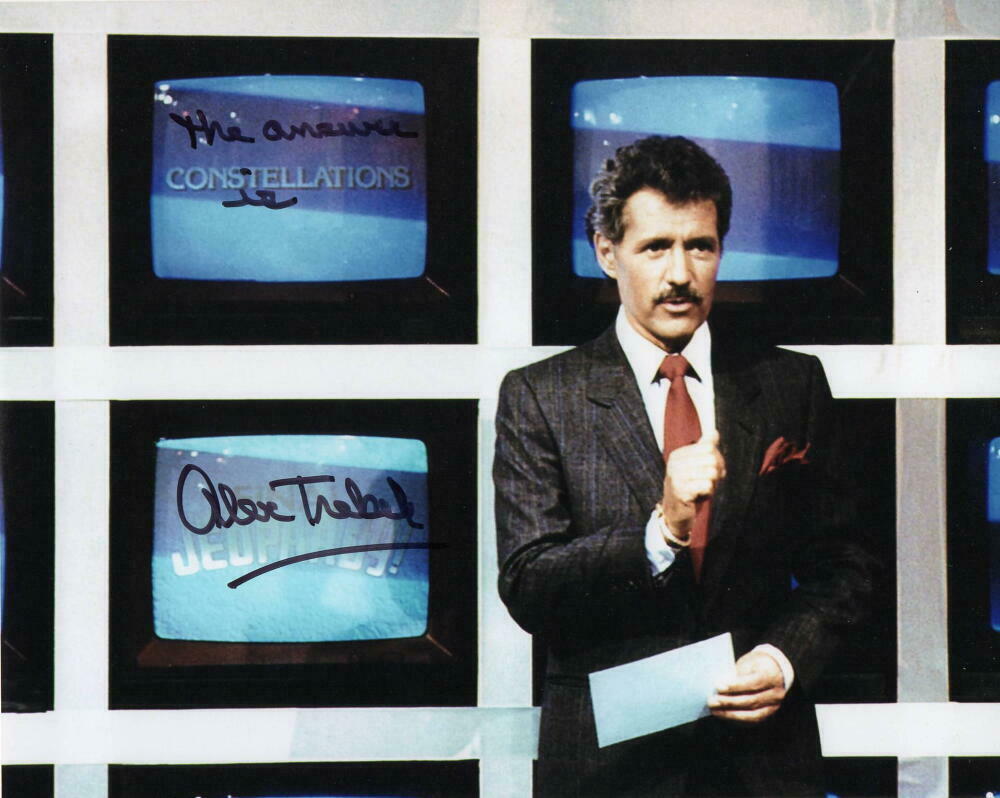 ALEX TREBEK SIGNED AUTOGRAPH 8X10 PHOTO -LEGENDARY JEOPARDY! HOST W ...