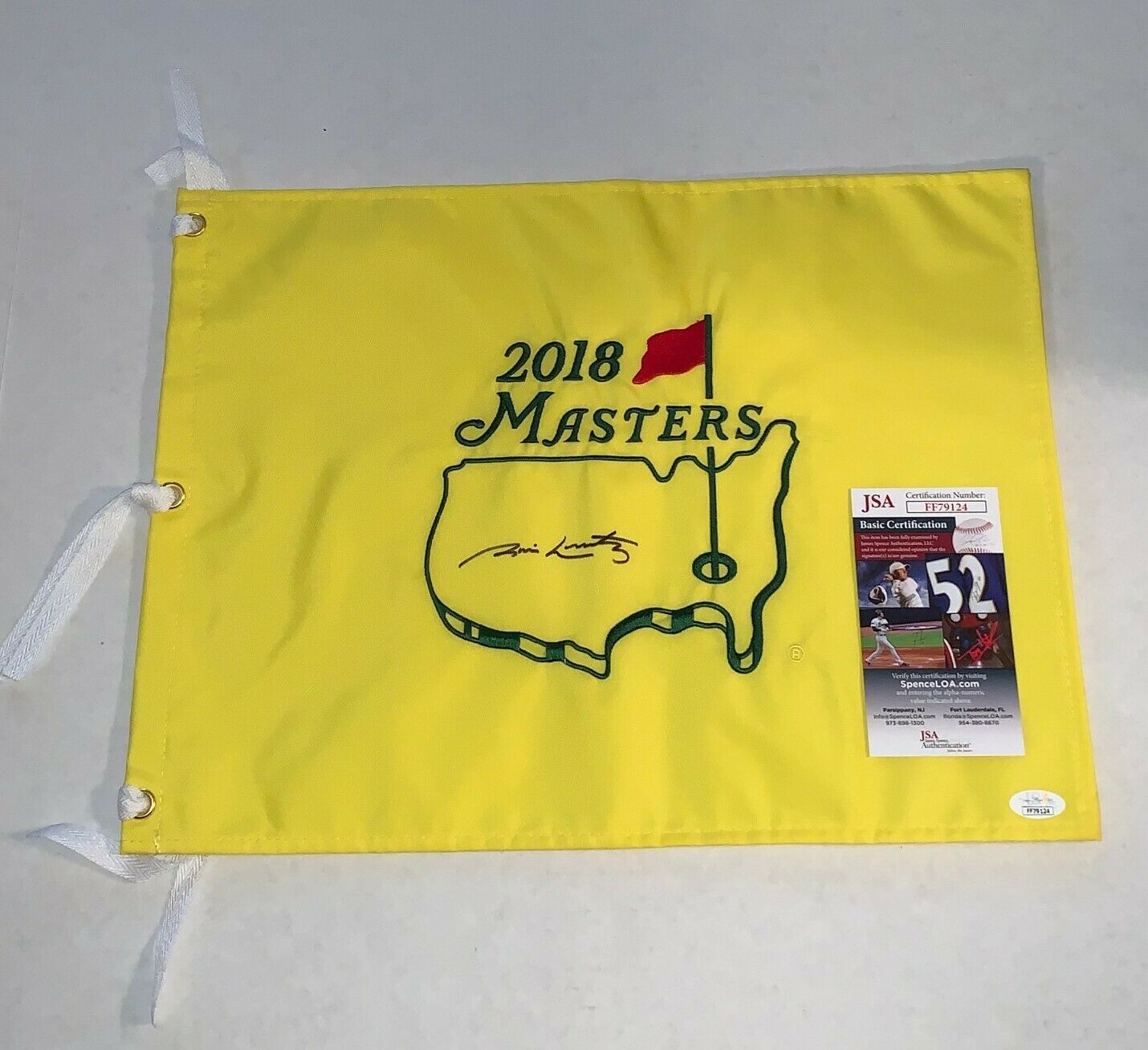 Jim Nantz signed 2018 Masters Pin Flag "A Tradition Unlike Any Other ...