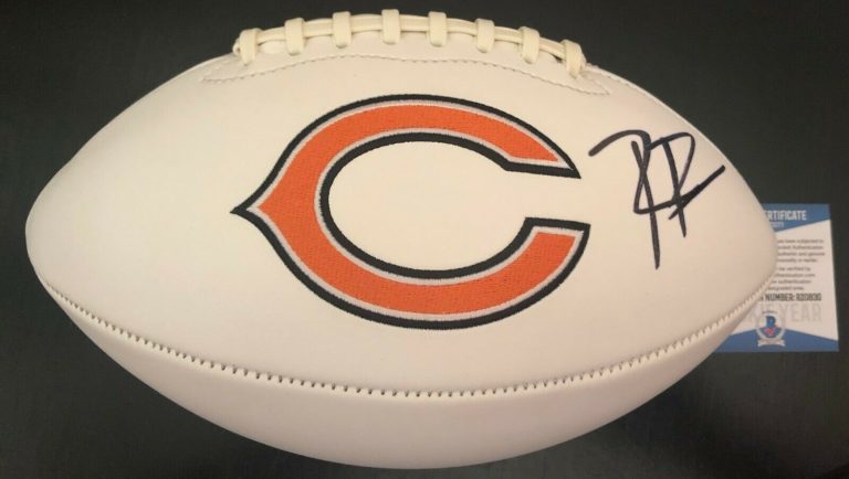 Riley Ridley Chicago Bears Signed Full Size Logo Football W/Beckett COA ...