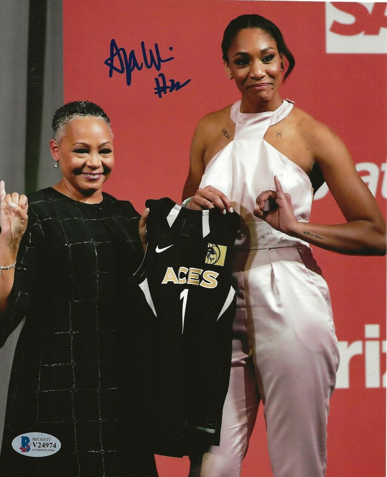 A'ja Wilson signed Las Vegas Aces 8x10 photo autographed WNBA BAS ...