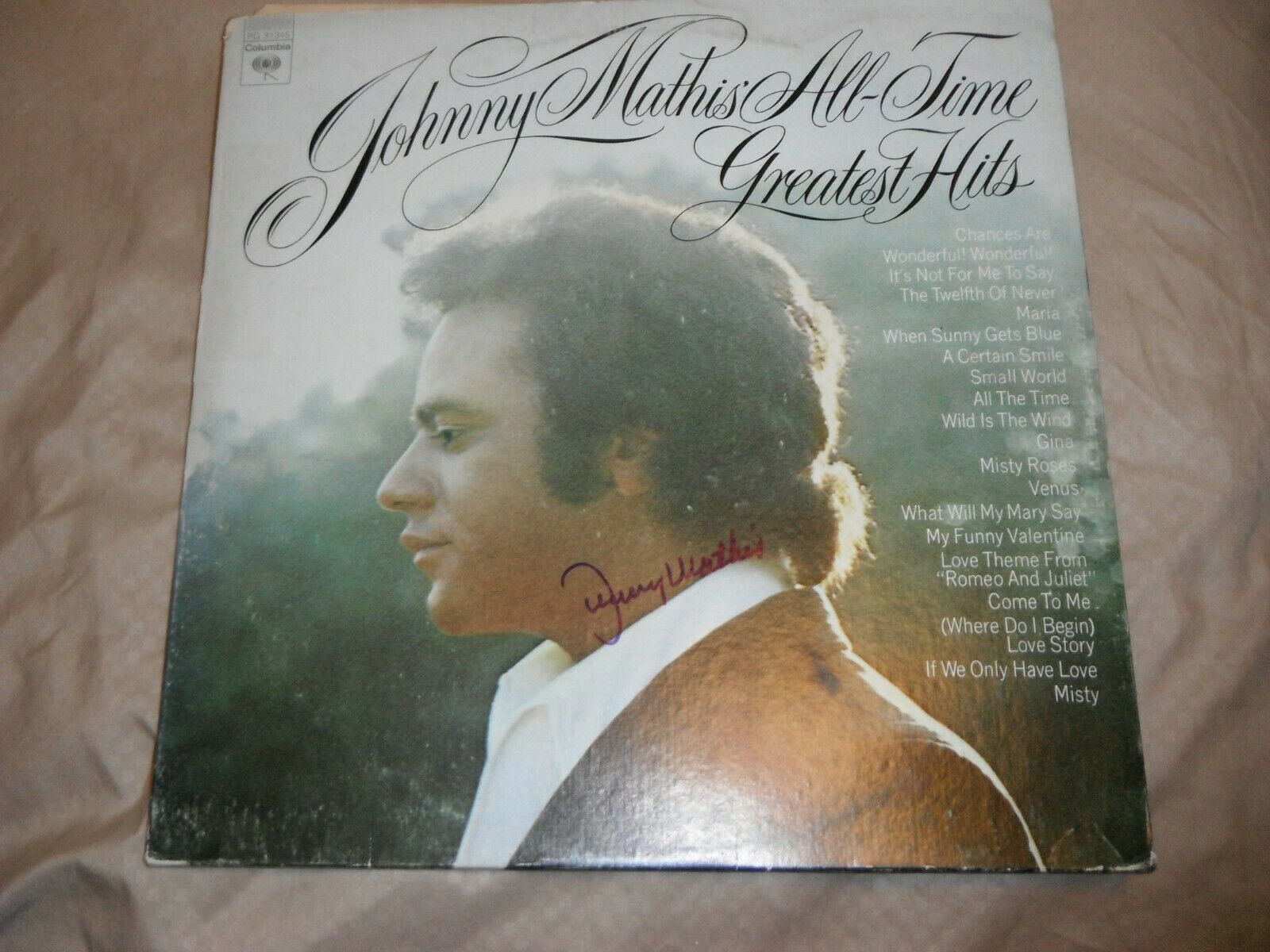 JOHNNY MATHIS SIGNED ALL TIME GREATEST HITS VINYL ALBUM Collectible ...