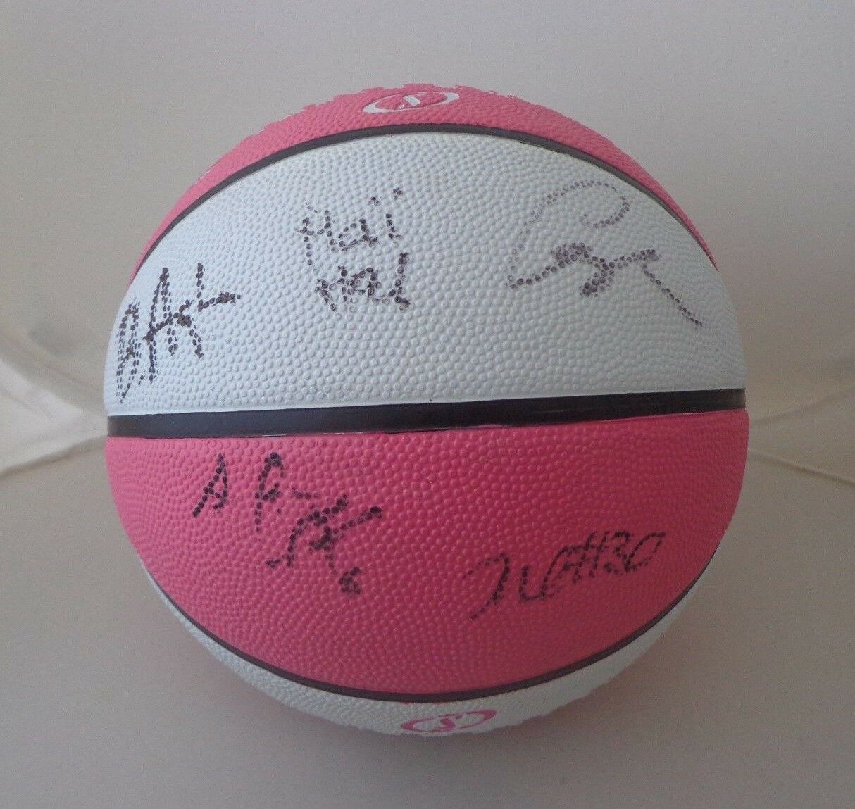 LA Los Angeles Sparks 2017 team signed Pink WNBA basketball Candace ...