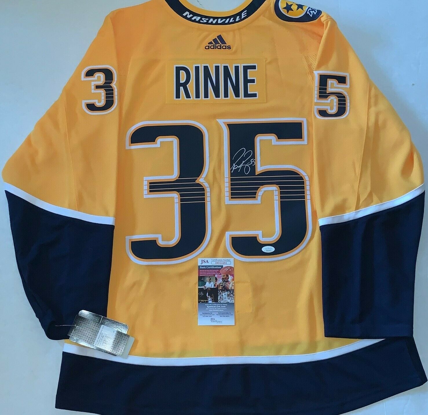 Pekka Rinne signed Nashville Predators Adidas Authentic Adizero jersey ...