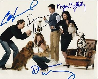 WILL & GRACE Signed CAST Photo w/ Hologram COA DEBRA MESSING ERIC SEAN ...