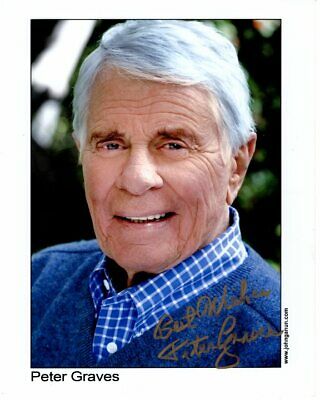 PETER GRAVES Signed Photo w/ Hologram COA Collectible Memorabilia ...