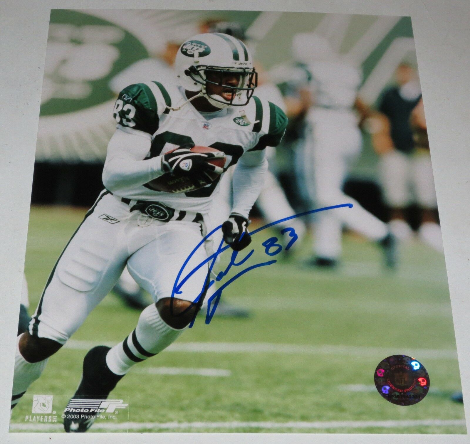 SANTANA MOSS SIGNED 8X10 PHOTO AUTHENTIC AUTOGRAPH NFL JETS REDSKINS ...