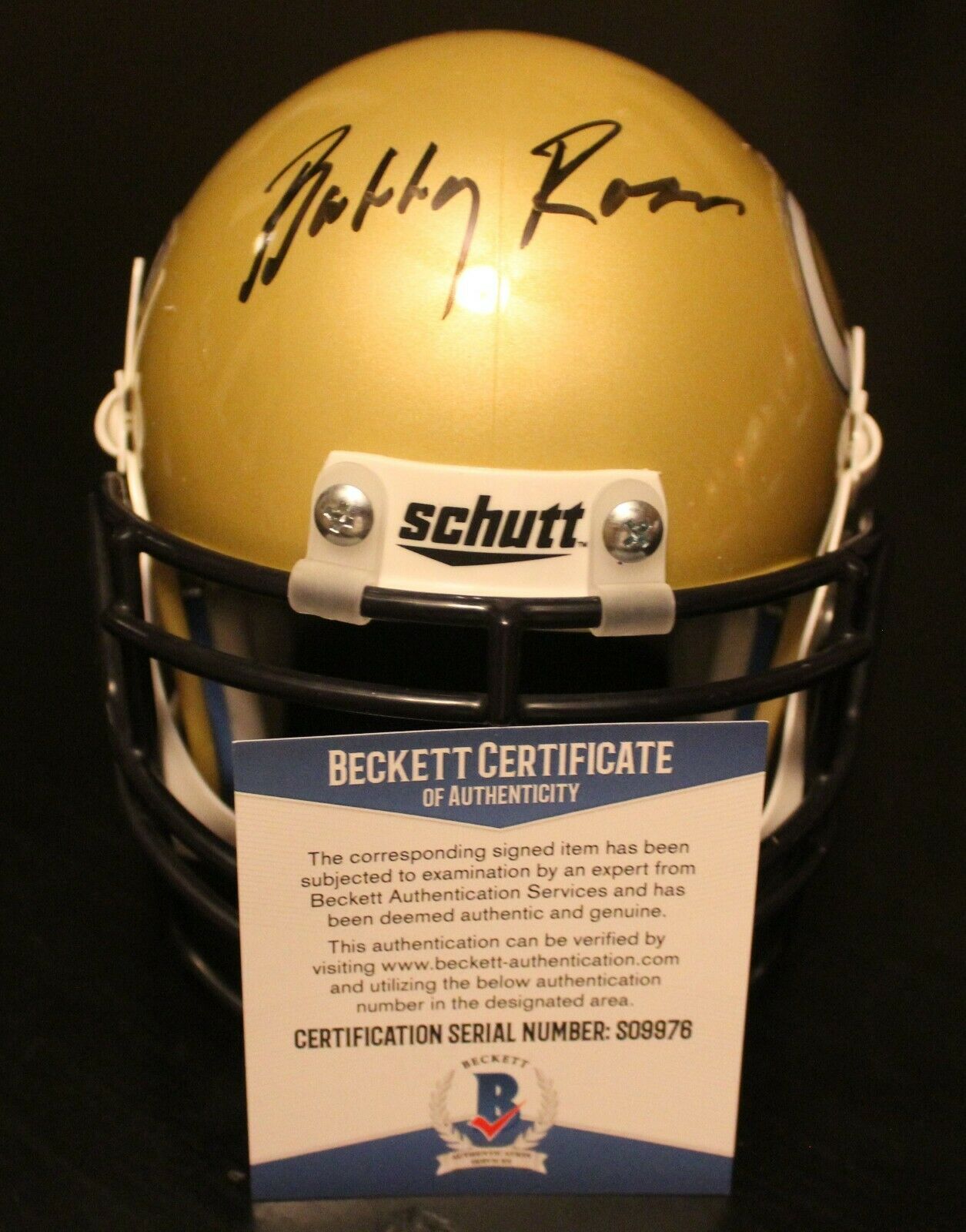 Bobby Ross Signed Georgia Tech Mini Football Helmet w/Beckett COA ...