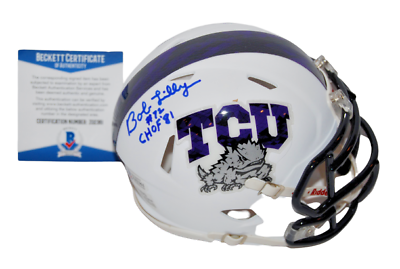 BOB LILLY signed (TCU HORNED FROGS) HOF mini football helmet BECKETT ...