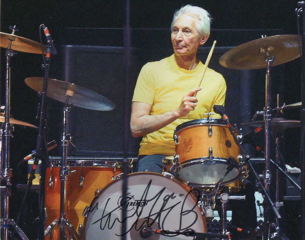 CHARLIE WATTS SIGNED AUTOGRAPH 8X10 PHOTO - THE ROLLING STONES STUD ...