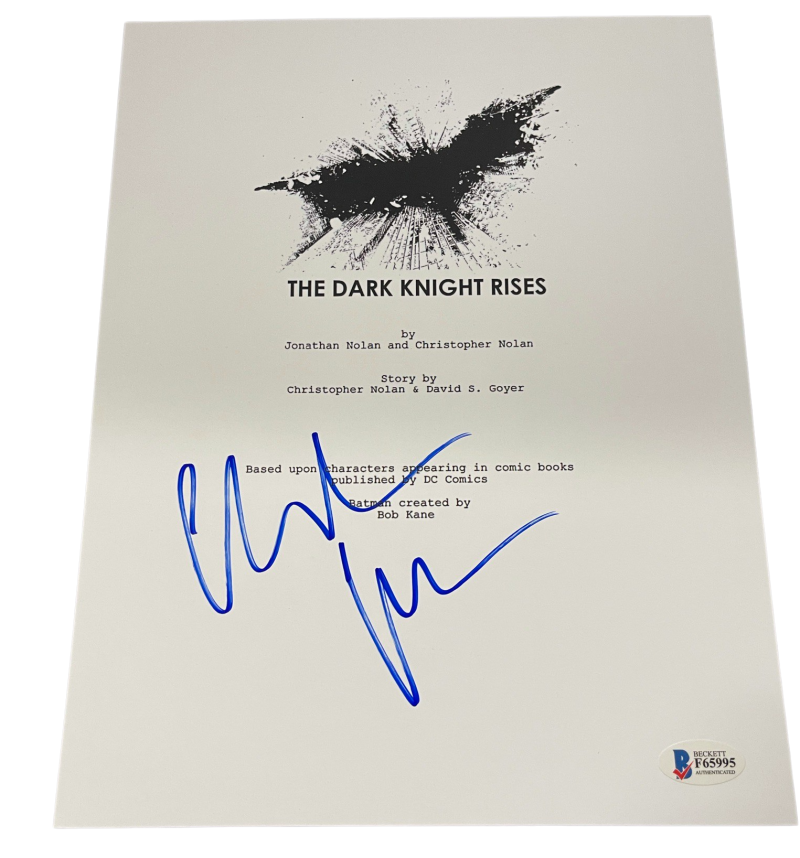 CHRISTIAN BALE SIGNED THE DARK KNIGHT RISES FULL SCRIPT AUTOGRAPH ...