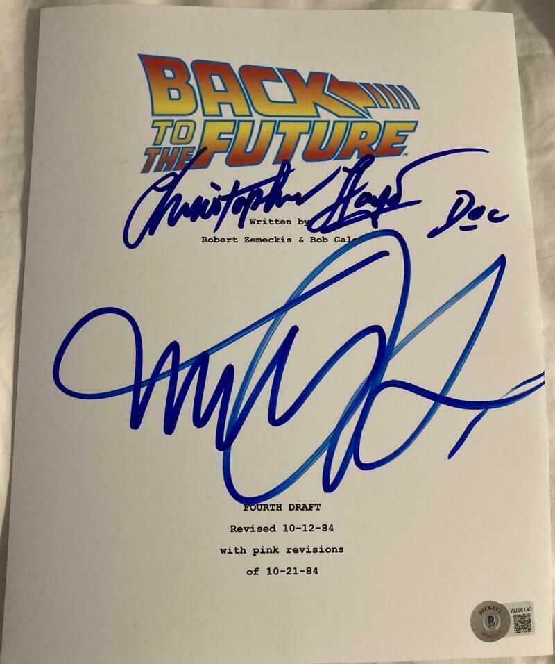 CHRISTOPHER LLOYD MICHAEL J FOX SIGNED AUTOGRAPH BACK TO THE FUTURE ...