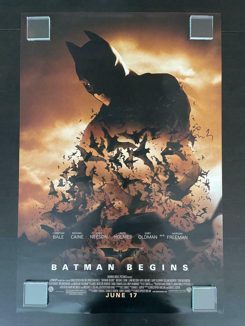 CHRISTOPHER NOLAN SIGNED AUTOGRAPH 27x40 FULL SIZE BATMAN BEGINS POSTER ...