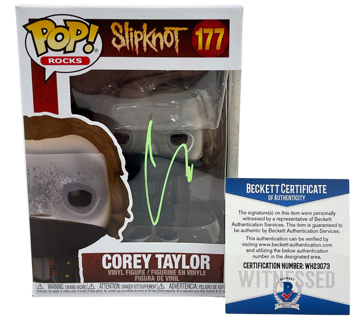 COREY TAYLOR SIGNED FUNKO POP FIGURE SLIPKNOT AUTHENTIC AUTOGRAPH PROOF ...