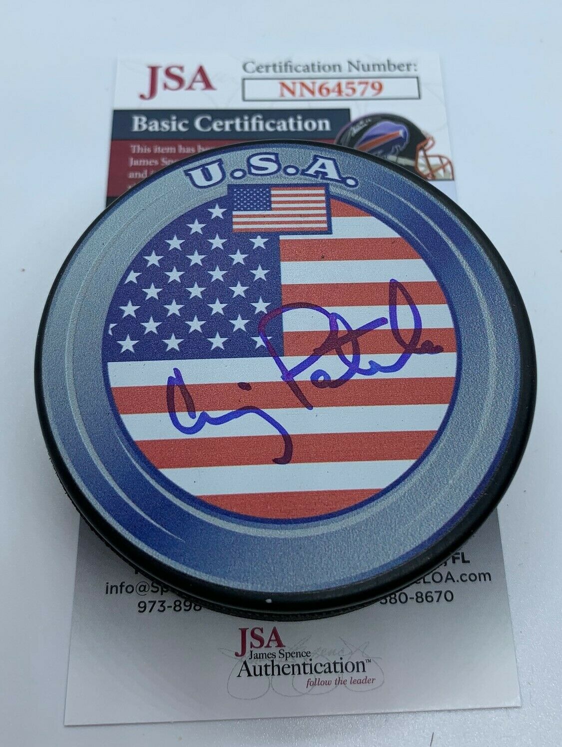 Craig Patrick Olympics signed Team USA Puck Miracle On Ice autographed ...